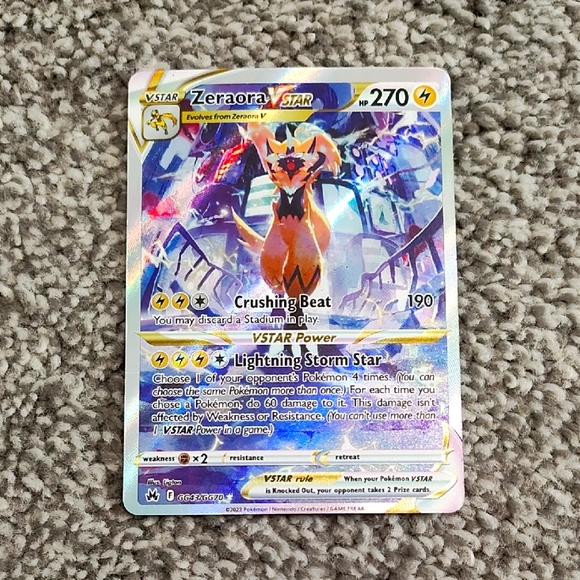 Toys | Zeraora Vstar Pokmon Card | Poshmark